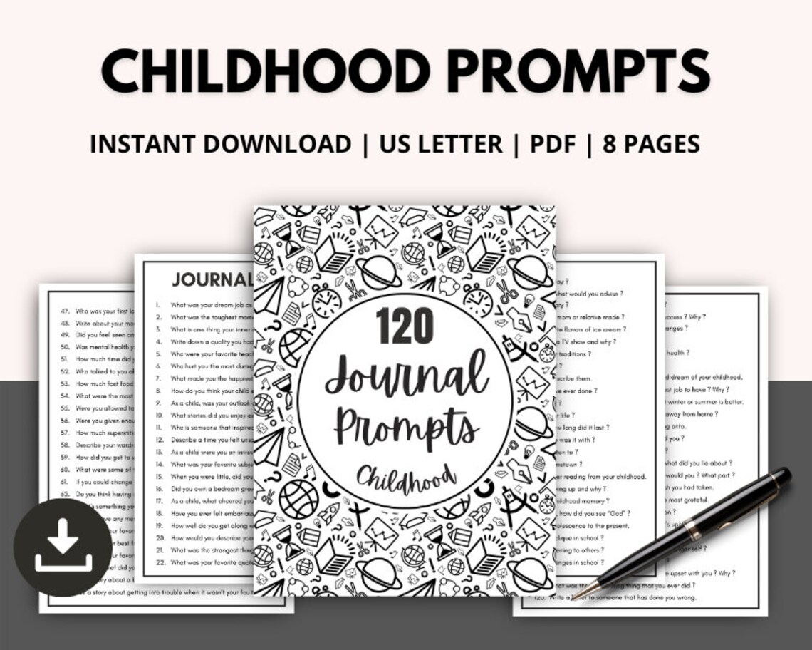 120 Childhood Journal Prompts, Childhood Reflection Journal ...