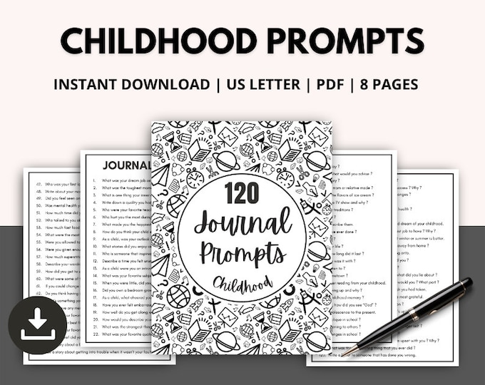 120 Childhood Journal Prompts, Reflection & Self-discovery (digital ...