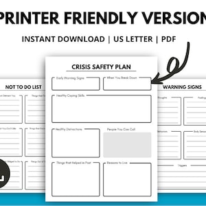 Crisis Safety Plan, Safety Crisis Plan Worksheet, Safety Plan Template ...