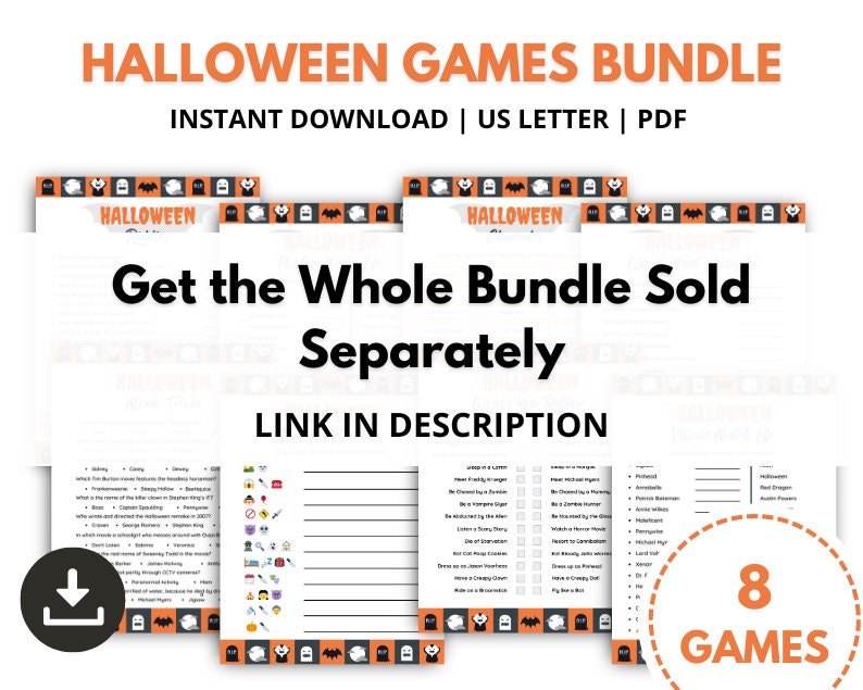 Halloween Riddles Game, Printable Halloween Party Game, Halloween Night ...