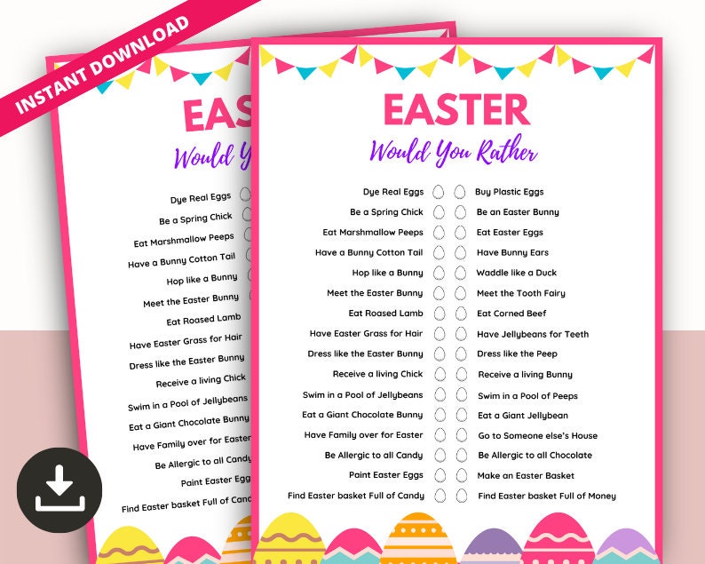 Easter Would You Rather Game, Easter This or That Quiz, Fun Easter ...
