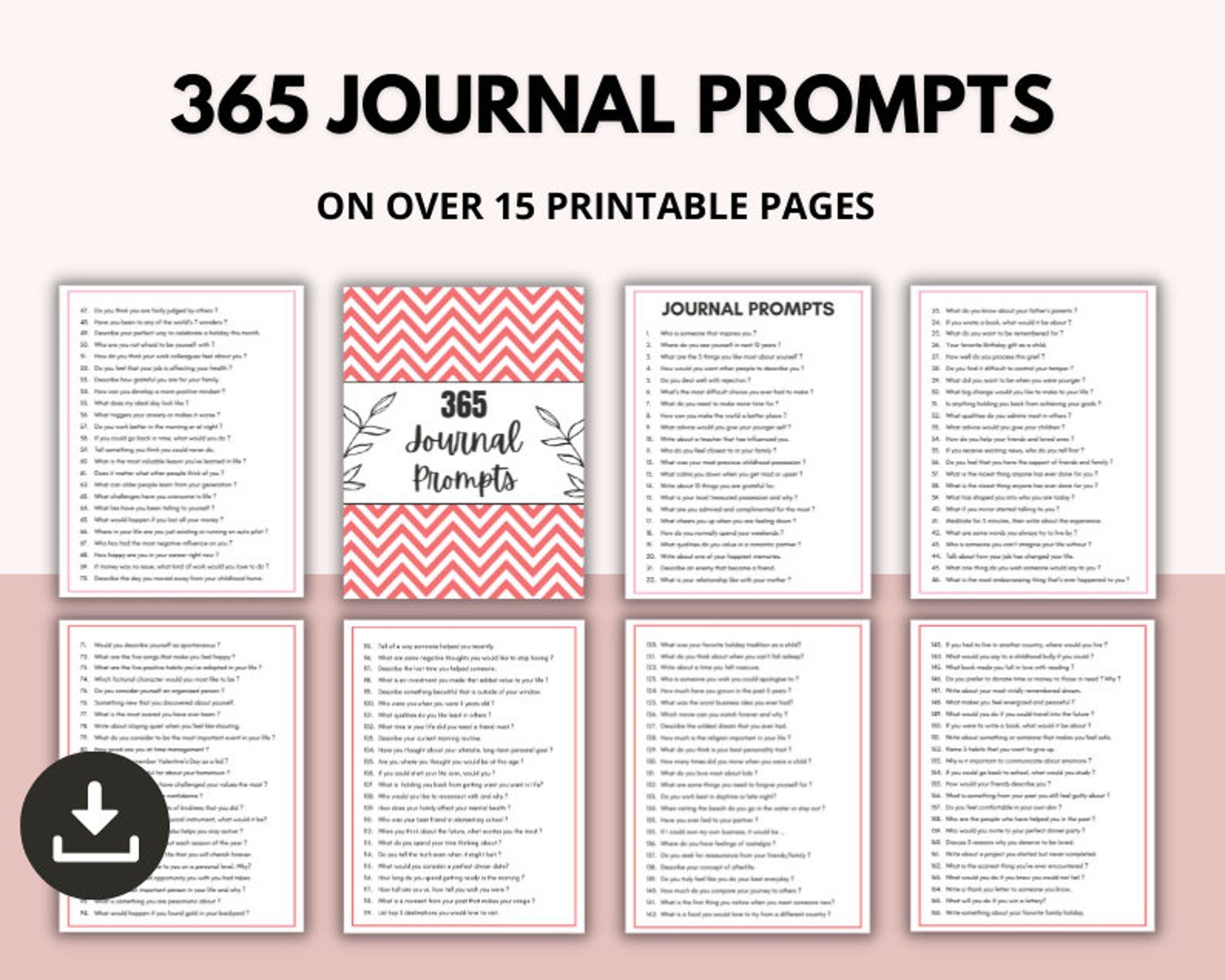 365 Journal Prompts, Daily Gratitude Journal Prompts, Digital Journal ...