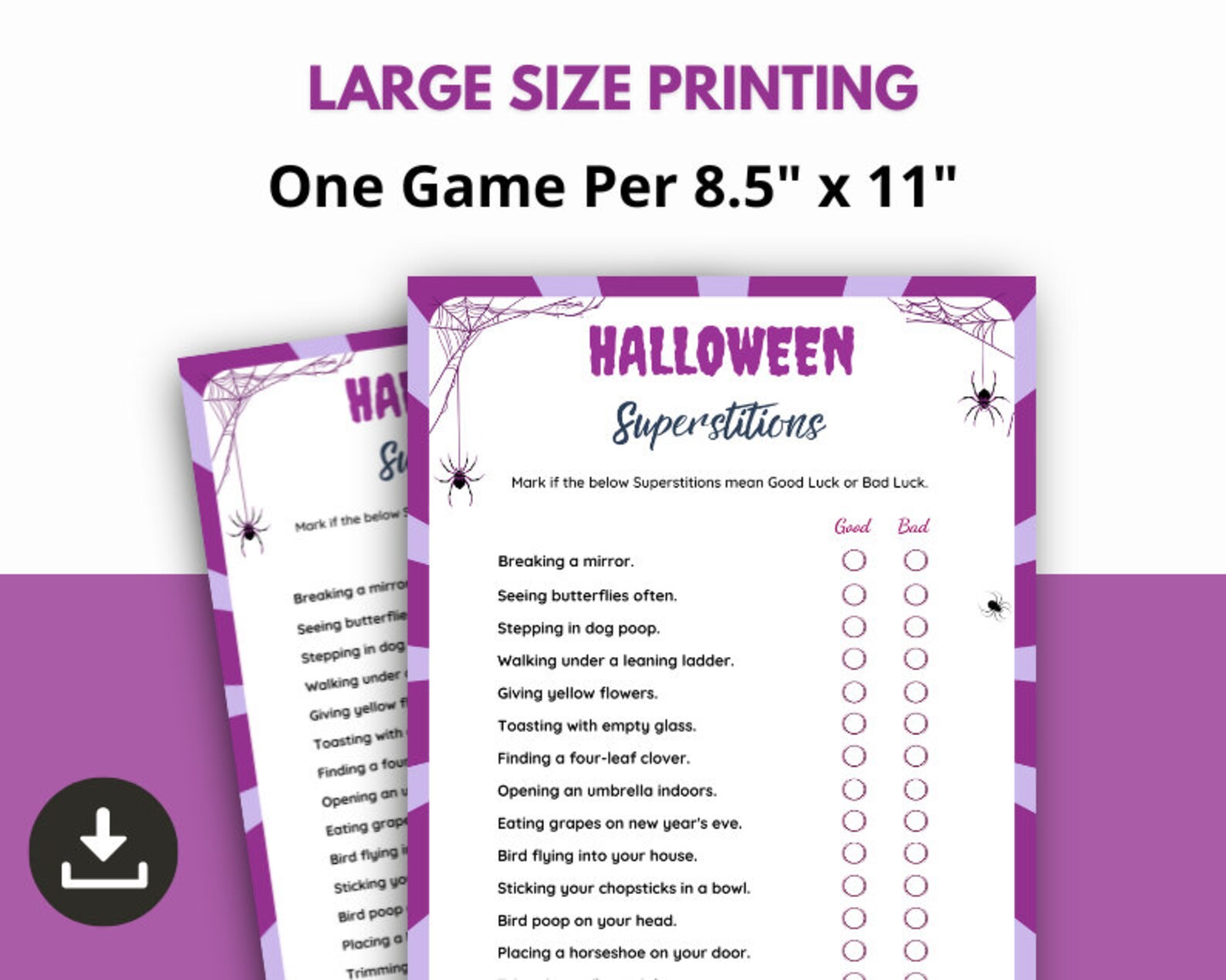 Halloween Superstition Trivia Game, Superstition Game, Printable ...