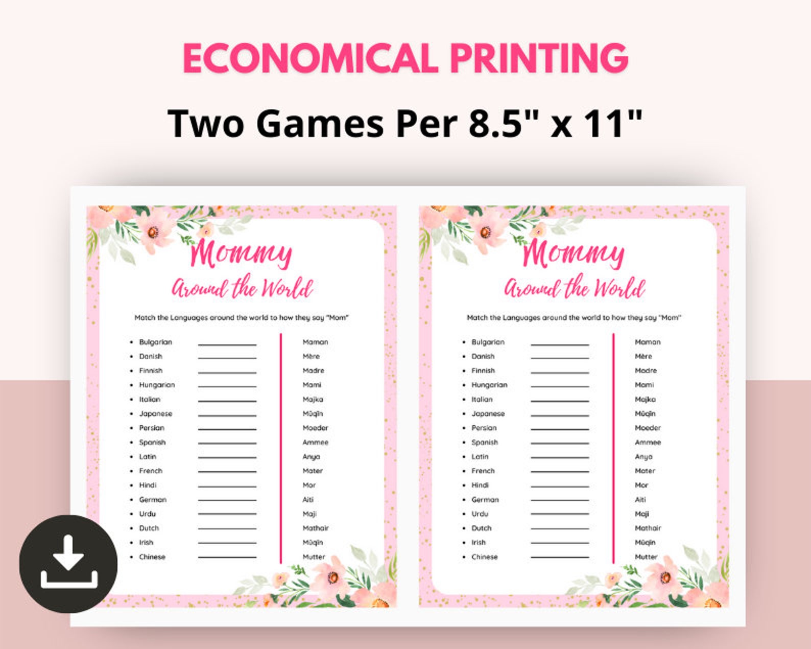 Mommy Around the World Game, Guess the Mom Quiz, Printable Around the ...
