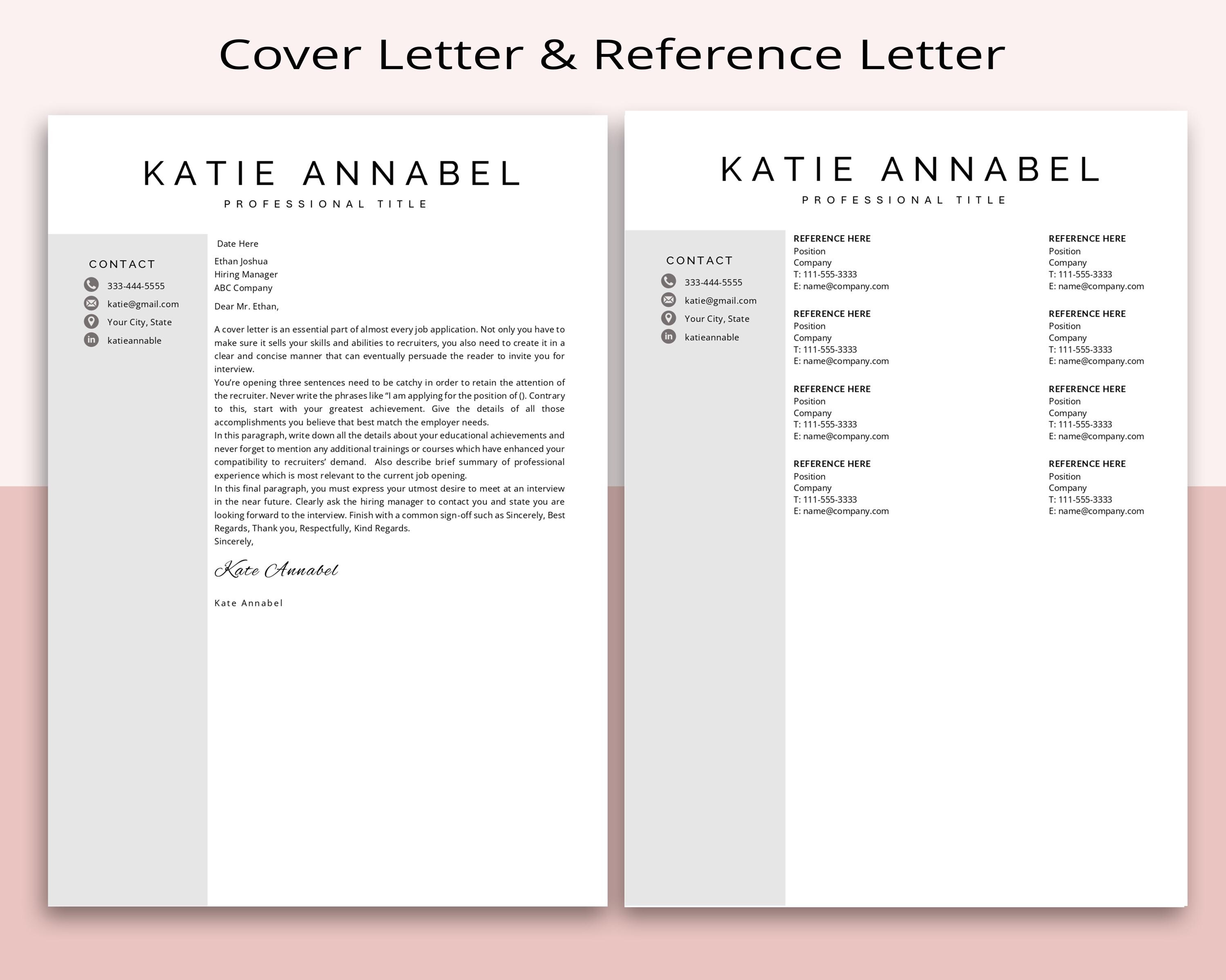 Clean Resume Template Google Docs, Word & Pages, Minimalist Executive ...
