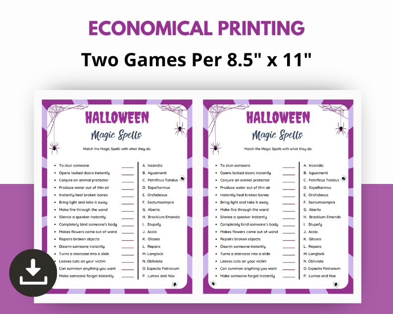 Halloween Magic Spells Match up Game, Magic Spells Quiz, Guess the ...
