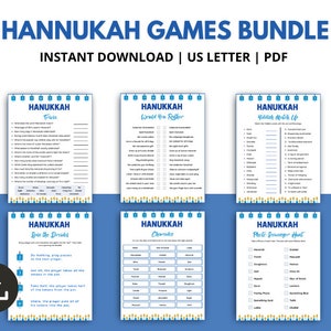Hanukkah Party Games Bundle, Printable Hanukkah Games, Jewish Games ...