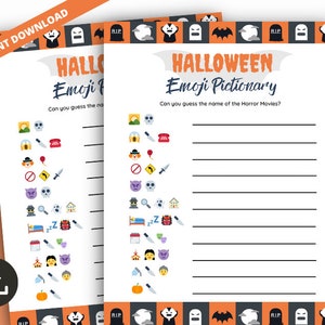 Halloween Emoji Pictionary Game, Scary Emoji Quiz, Halloween Movie ...