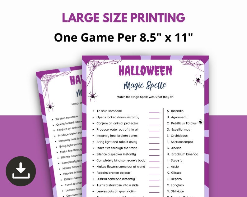 Halloween Magic Spells Match up Game, Magic Spells Quiz, Guess the ...