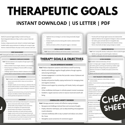 Therapy Goals & Objectives Treatment Interventions Therapist - Etsy