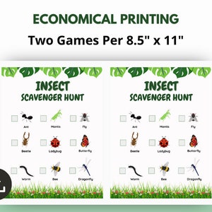 Insect Scavenger Hunt Game, Fun Backyard Scavenger Hunt, Bug Treasure ...