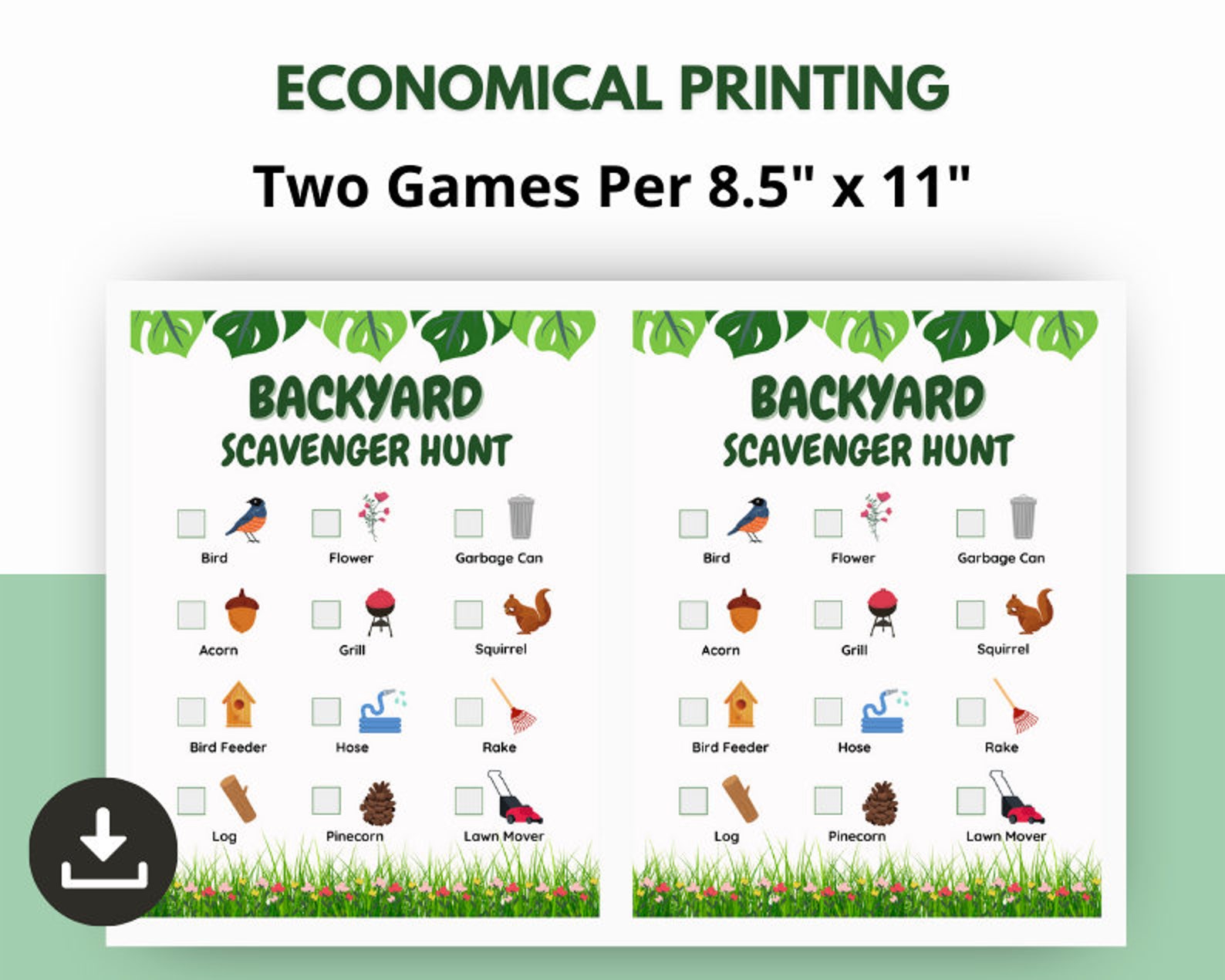 Backyard Scavenger Hunt Game, Playground Scavenger Hunt Clues, Fun ...