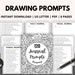 120 Drawing Journal Prompts, Visual Journal Prompts, Artwork Prompts ...