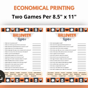 Halloween Riddles Game, Printable Halloween Party Game, Halloween Night ...