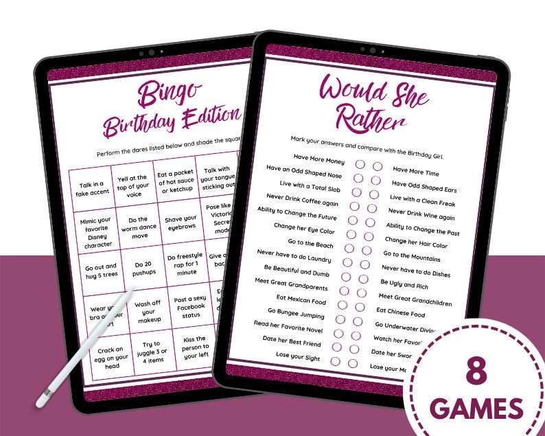 Adult Birthday Party Games Bundle Birthday Ladies Night Out Games