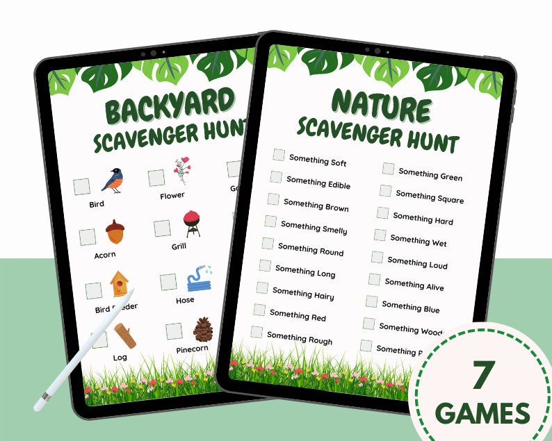 Nature Scavenger Hunt Games Bundle, Outdoor Scavenger Hunt Clues ...