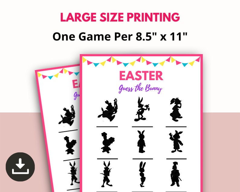 Guess the Bunny Game, Printable Bunny Movie and TV Show Quiz, Fun ...