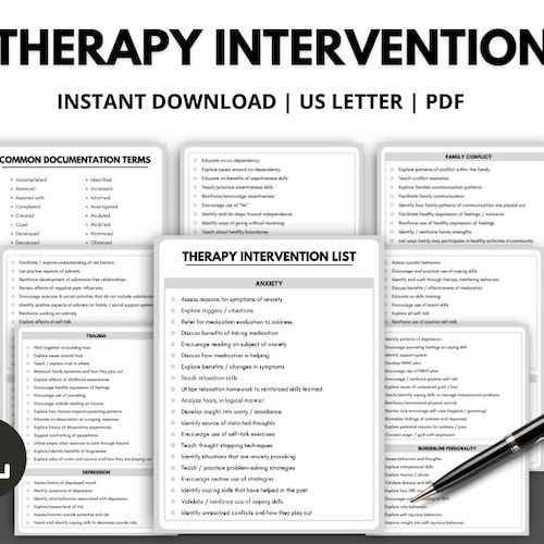 Therapy Intervention List Therapist Progress Notes Therapist - Etsy New ... Therapy Intervention List Therapist Progress Notes Therapist - Etsy New ...