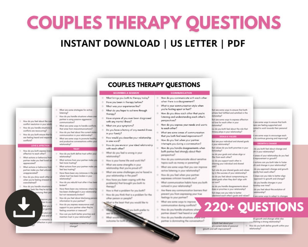 Couples Therapy Questions Marriage Counseling Session - Etsy Australia
