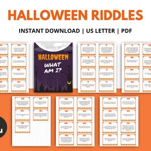 Halloween Riddles Game, Halloween What Am I Riddles, Printable ...