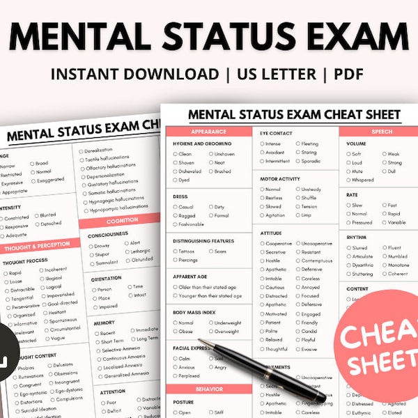 Therapist Exam Cheat Sheet - Etsy