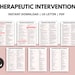 Therapeutic Interventions, Therapy Intervention List, Therapist Cheat ...