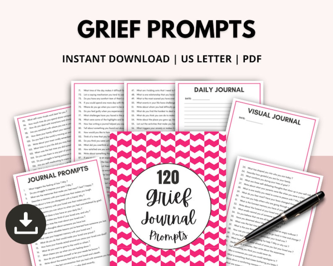 120 Grief Journal Prompts, Self Care Journal, Grief and Loss Journal ...