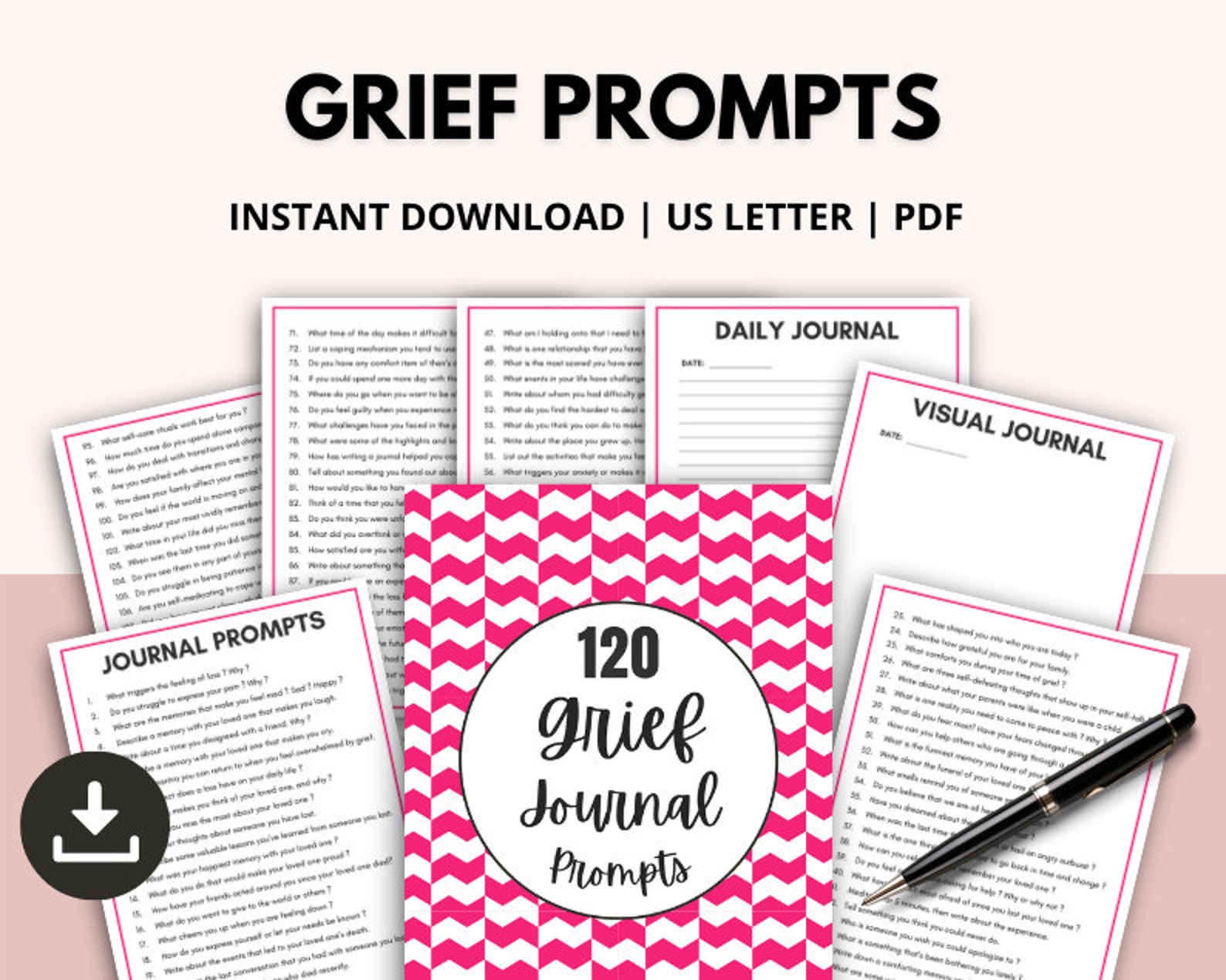 120 Grief Journal Prompts, Self Care Journal, Grief and Loss Journal ...