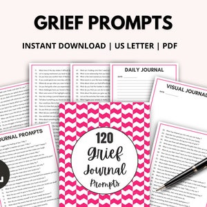 120 Grief Journal Prompts, Self Care Journal, Grief and Loss Journal ...