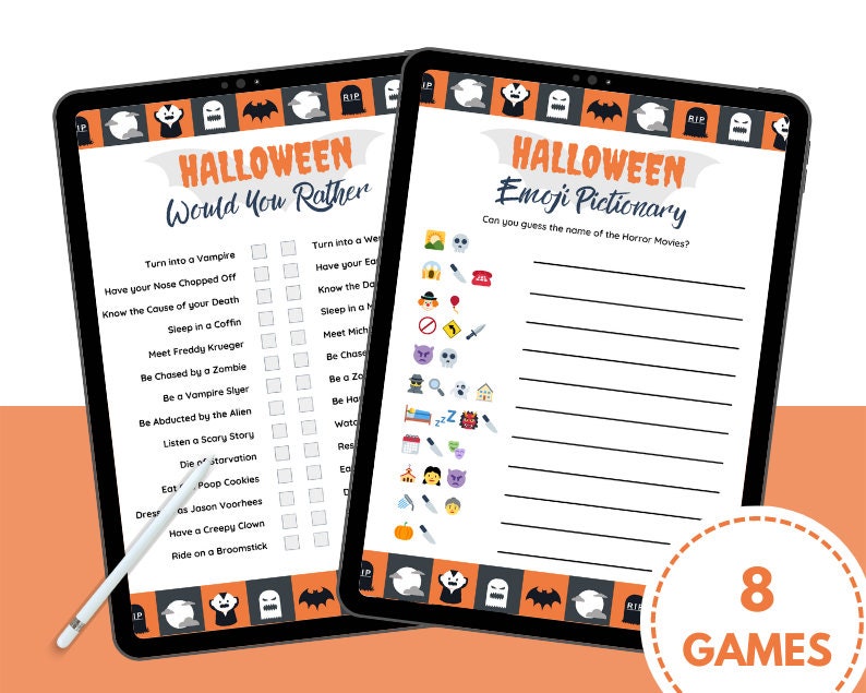 Halloween Party Games Bundle, Halloween Movie Emoji Pictionary, Scary ...