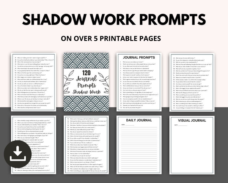 120 Shadow Work Journal Prompts, Inner Child Shadow Work, Self ...