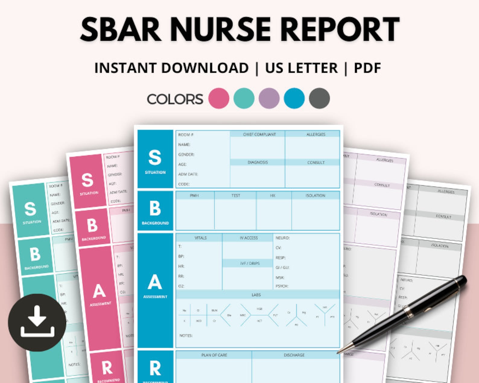 Sbar Nurse Report Template, Nurse Report Sheet, SBAR Nurse Brain Sheet ...