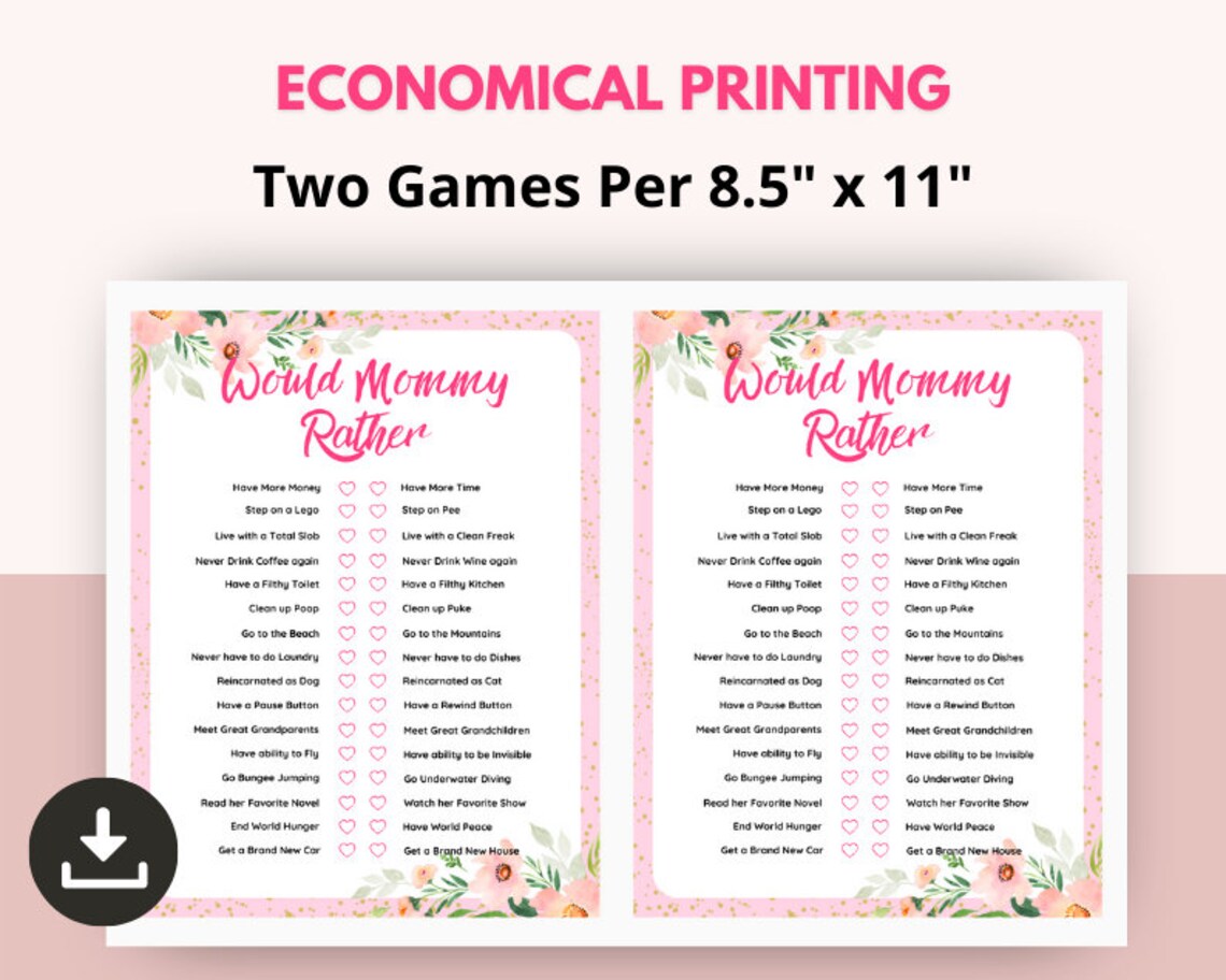 Would She Rather Game, How Well You Know Mom Quiz, Would Mommy Rather ...