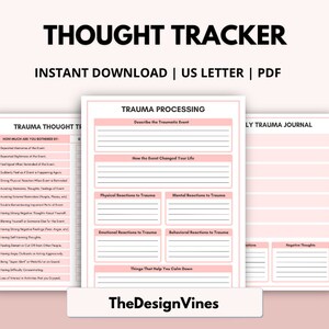 Trauma Processing Journal, Daily Thought Processing Tracker for Self ...