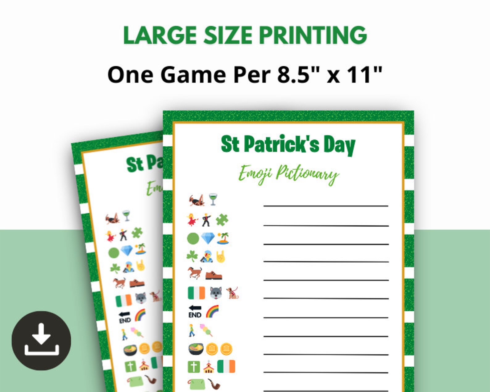 St Patrick Day Emoji Pictionary Game, St Paddy’s Emoji Quiz, Irish ...