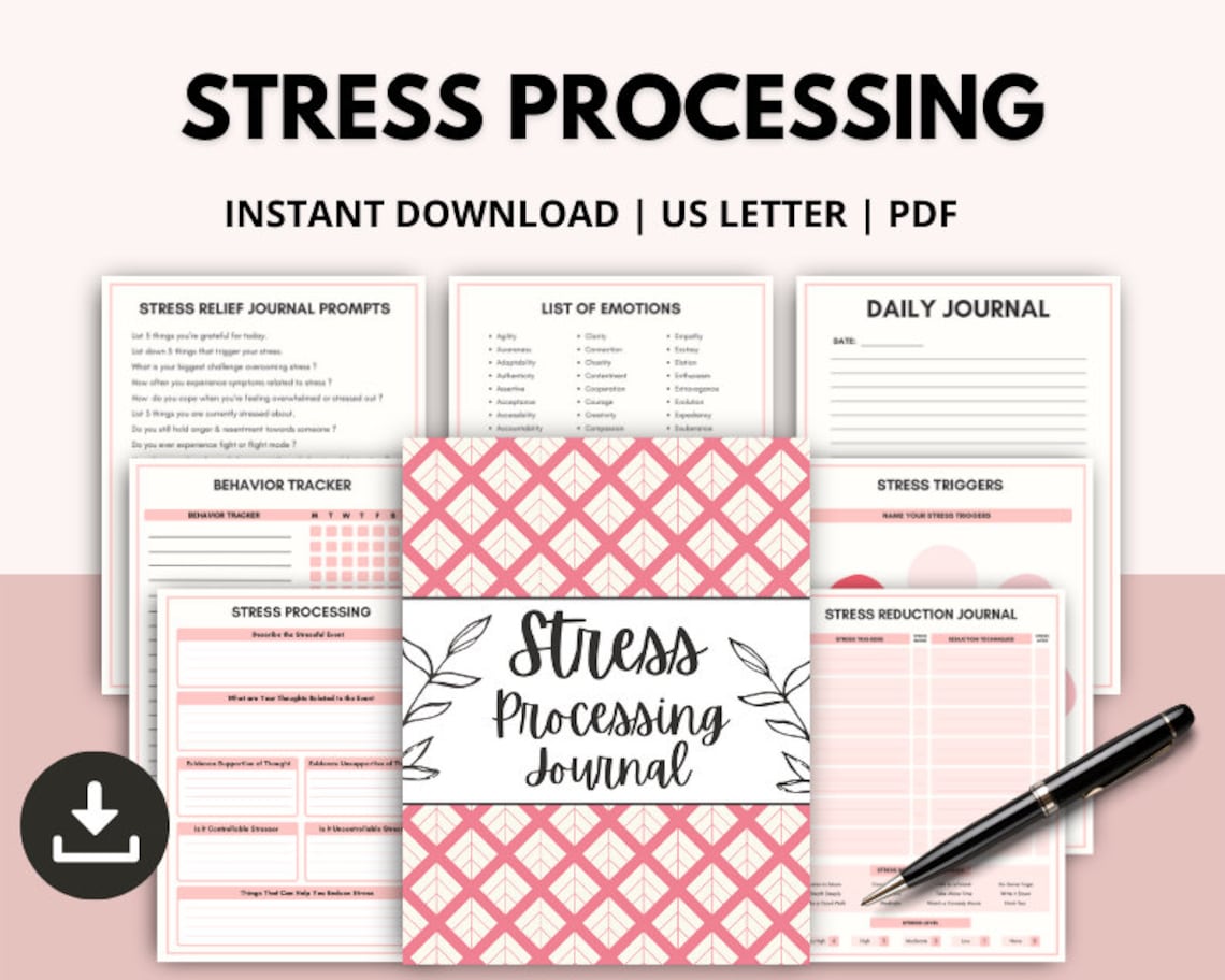 Stress Processing Journal Stress Reduction Journal Stress - Etsy