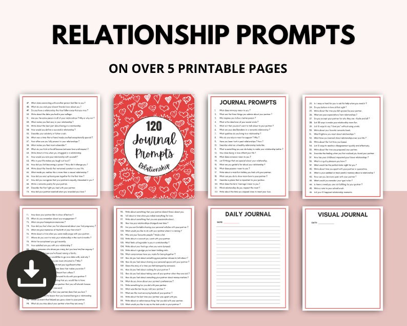 120 Relationship Journal Prompts, Couple Counseling, Love Journal, Self ...