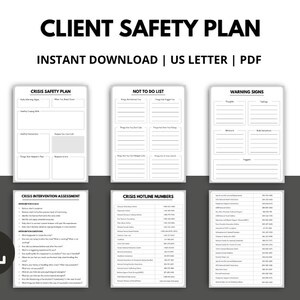 Crisis Safety Plan Worksheets, Crisis Intervention Assessment ...