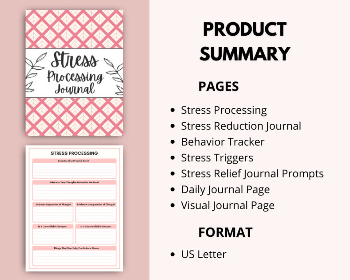 Stress Processing Journal, Stress Reduction Journal, Stress Relief ...