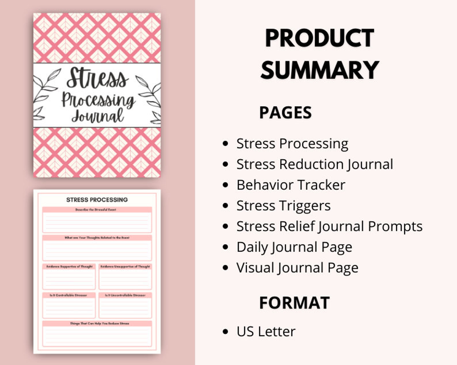 Stress Processing Journal, Stress Reduction Journal, Stress Relief ...