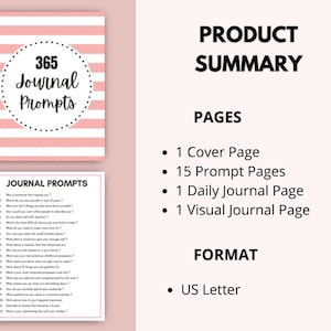 365 Journal Prompts, Daily Gratitude Journal Prompts, Digital Journal ...