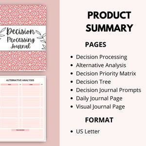 Decision Processing Journal, Thought Processing Journal, Decision ...