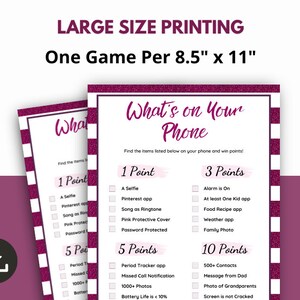 What’s on Her Phone Game, Adult Birthday Party Game, How Well You Know ...