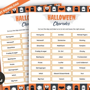 Halloween Charades Game, Halloween Night Quiz, Horror Pictionary Game ...