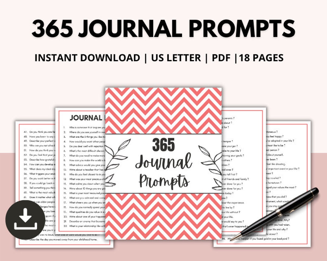 365 Journal Prompts, Daily Gratitude Journal Prompts, Digital Journal ...