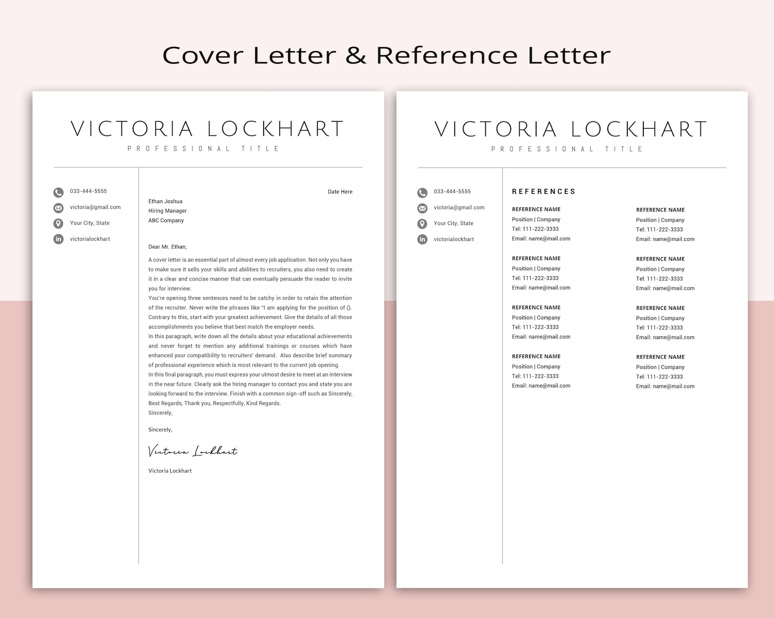 Professional Resume Template, Word, 1-3 Page Resume Template, Cover ...