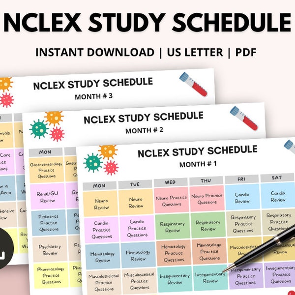 World Nclex Study Calendar - Etsy