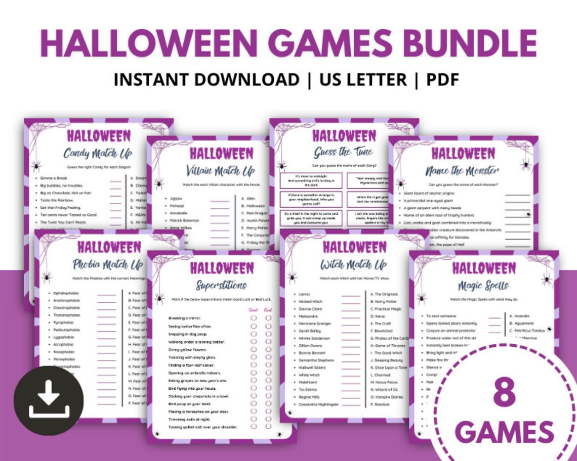 Halloween Party Games Bundle, Halloween Superstitions, Scary Halloween ...