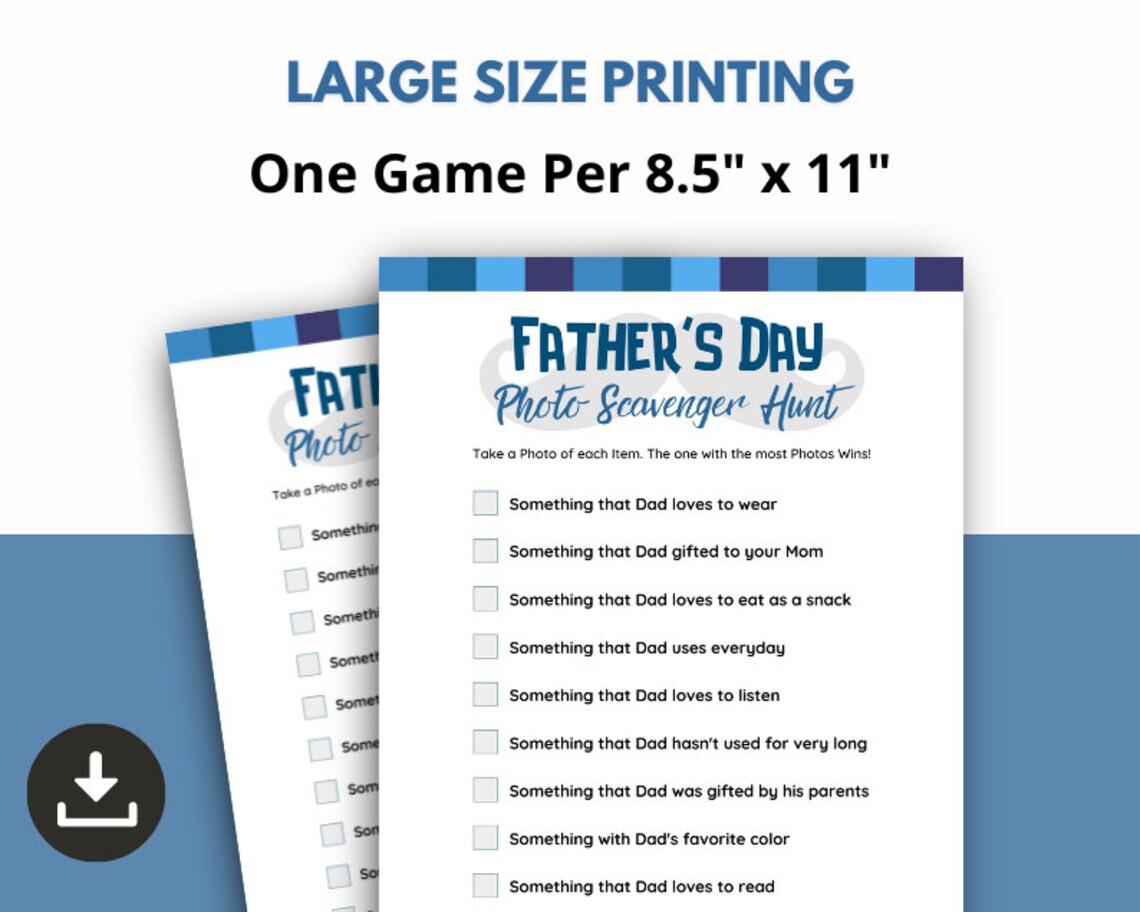 Fathers Day Photo Scavenger Hunt, Daddy Indoor Party Treasure Hunt ...