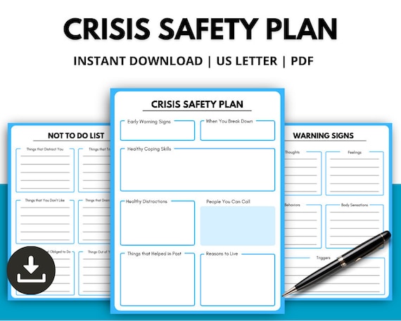 Crisis Safety Plan Safety Crisis Plan Worksheet Safety Plan - Etsy